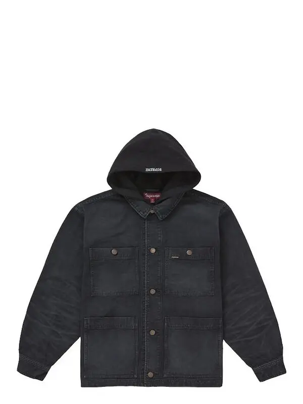 Supreme Hooded Chore Coat - Black