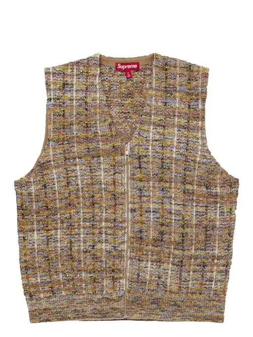 Supreme Speckled Zip Up Sweater Vest - Tan
