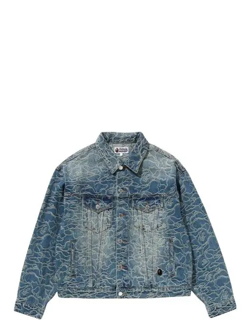 BAPE Camo Jacquard Denim Jacket - Blue