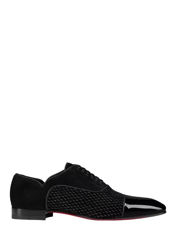 CHRISTIAN LOUBOUTIN Greggy Chick Flat Oxford Sneakers - Black