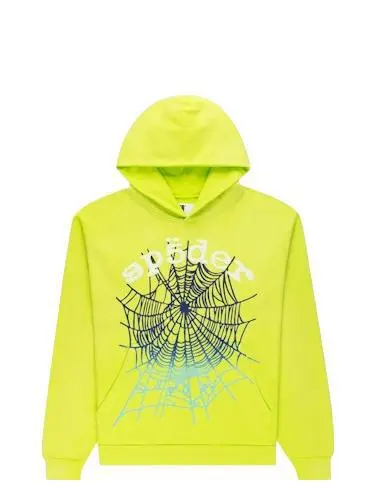 SP5DER Og Web V2 Gradient Hoodie - Acid Green
