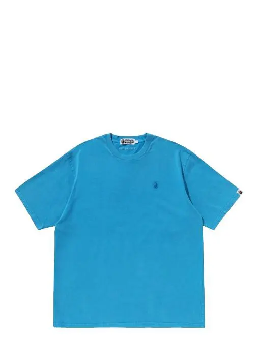 A BATHING APE Garment Dye One Point Relaxed Fit Tee Shirt - Blue