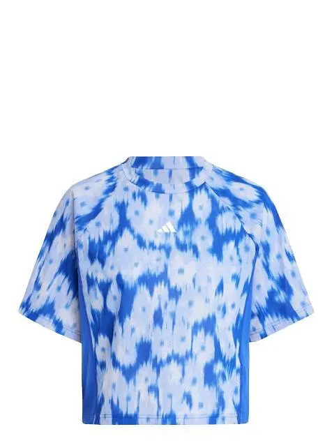 Adidas Train Essentials Allover Print Tie-dye T-shirt - Semi Lucid Blue