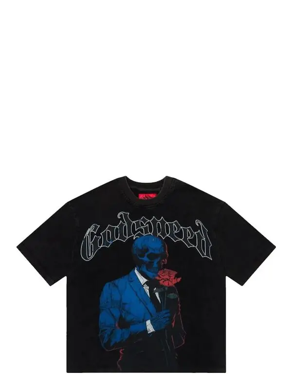 GODSPEED Smell The Roses Tee Shirt - Black Wash