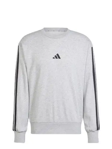Adidas Essentials 3-stripes French Terry Sweatshirt - Medium Grey Heather/black