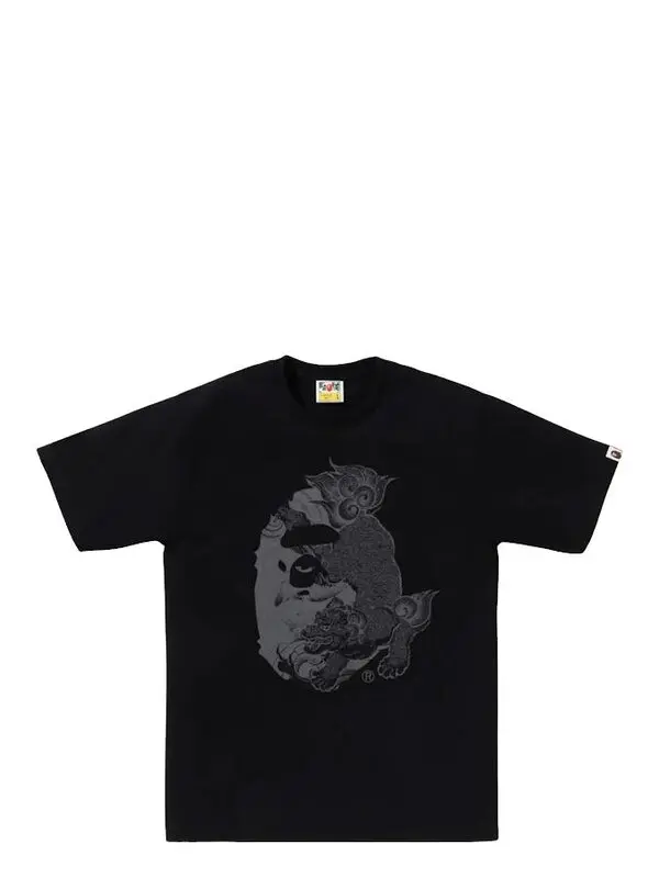 A BATHING APE Japanese Tattoo Big Ape Head Tee Shirt - Black