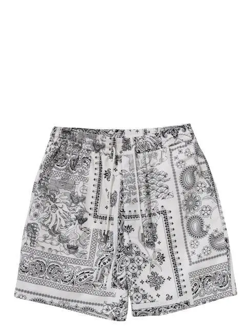 BAPE Boro Paisley Camp Shorts - White