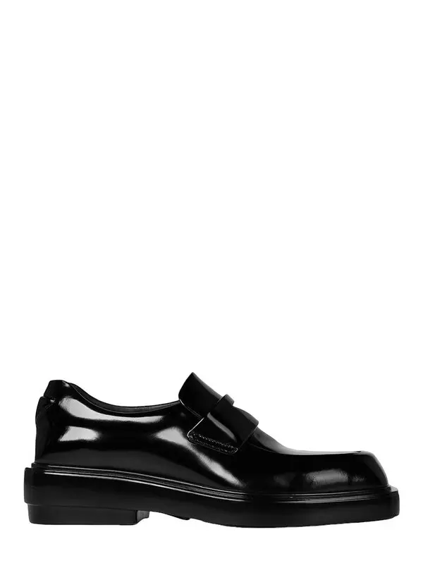 Prada Brushed Leather Loafers - Black