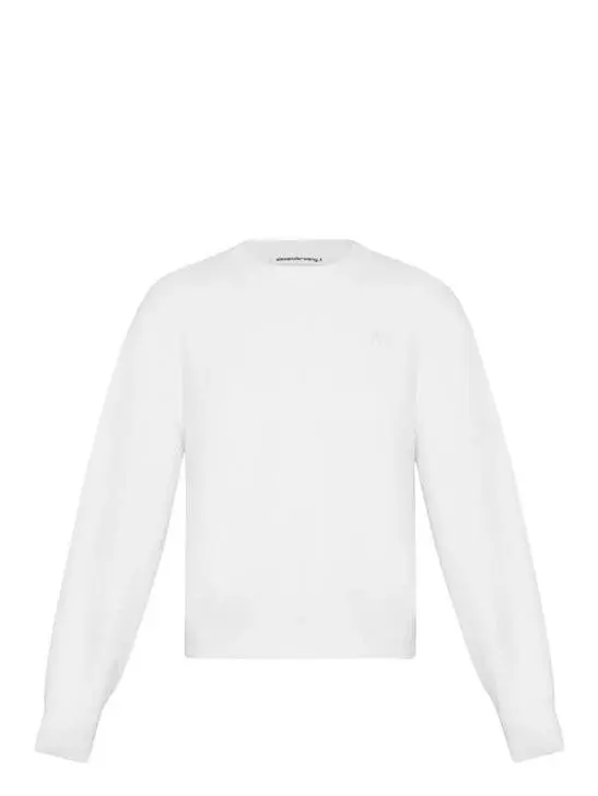 Alexander Wang Embroidered Logo Relaxed Crewneck Pullover - White