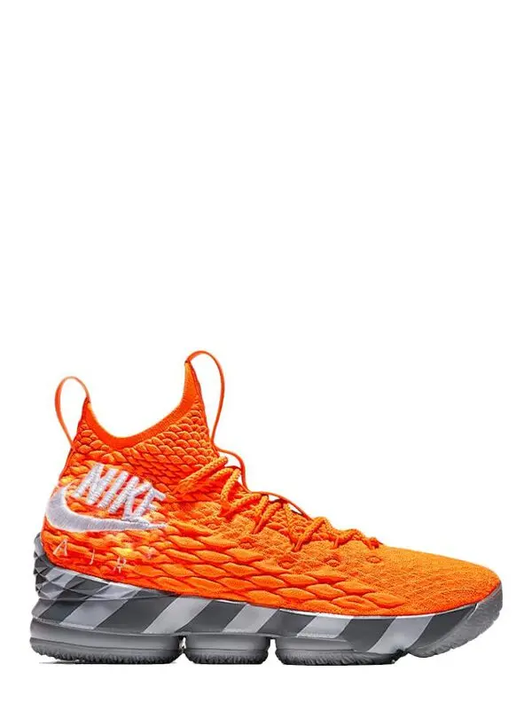 Nike Lebron 15 Orange Box Sneakers - Total Orange/white/mine Grey