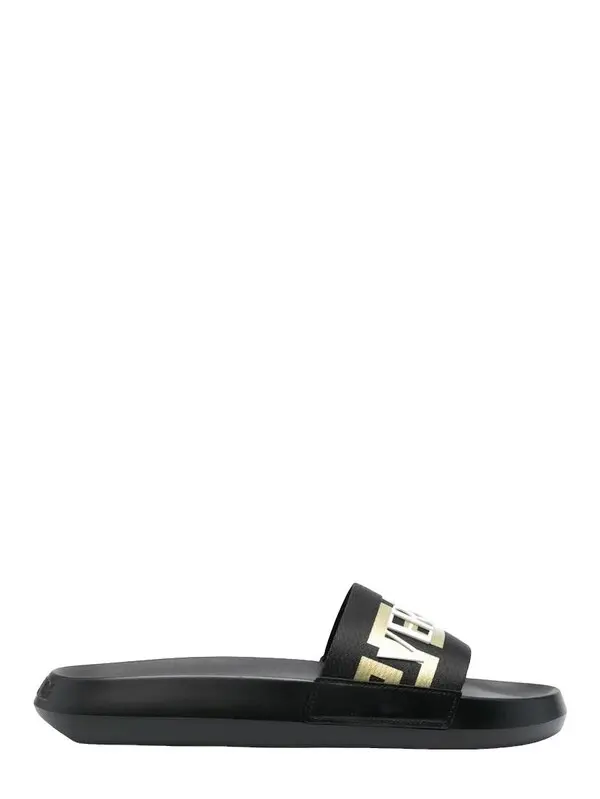Versace Greca Logo Slides - Black/gold/white