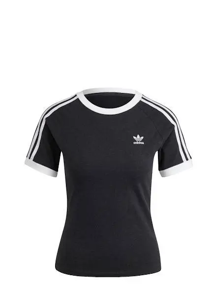 Adidas 3-stripes Slim Raglan T-shirt - Black Melange