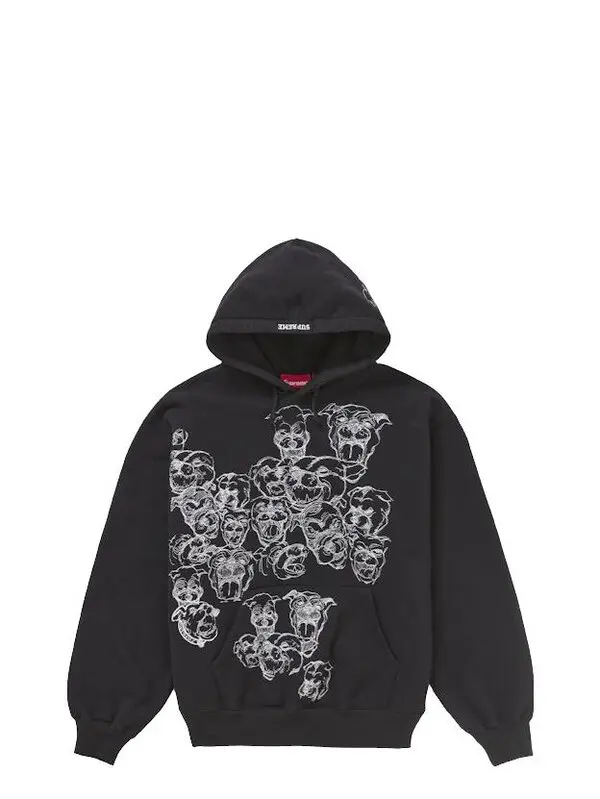 Supreme Embroidered Hooded Sweatshirt - Black