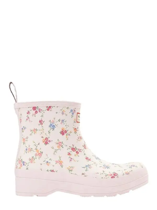 Hunter X Loveshackfancy Play Short Boots - Ivory/pink Floral