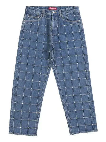 Supreme Studded Seam Loose Fit Jean - Blue