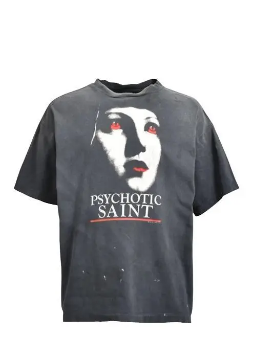 SAINT MXXXXXX Psychotic Snt Short Sleeve T-shirt - Black