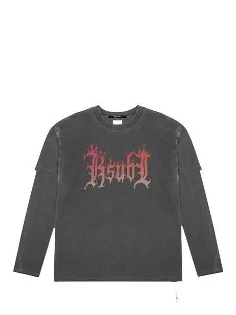 Ksubi Fuego Layered Long Sleeve Tee Shirt - Black