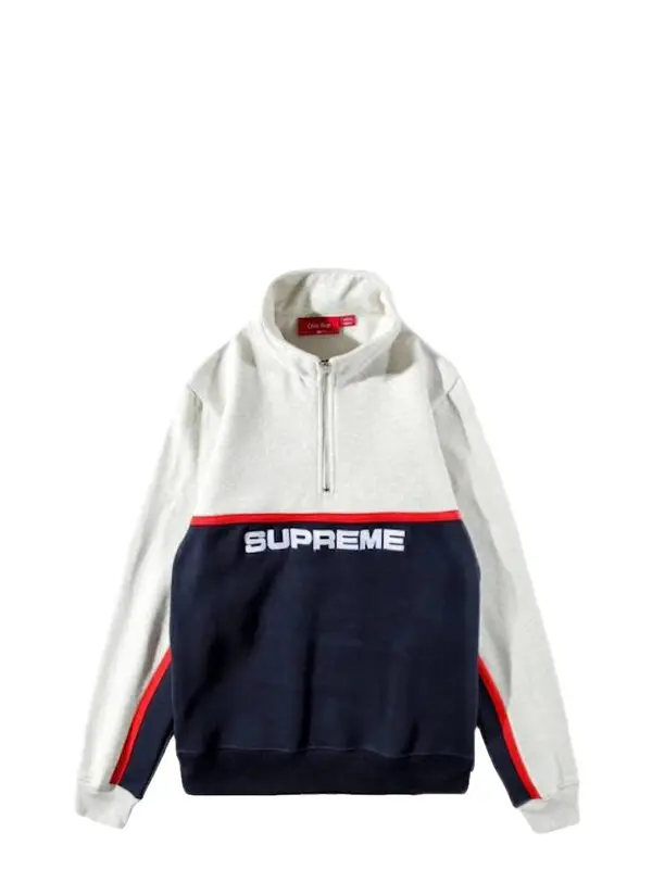 Supreme Two-tone Half Zip Sweatshirt - Navy Blue