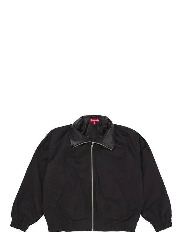 Supreme Leather Collar Utility Jacket - Black