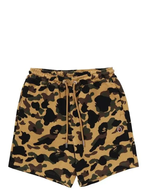 BAPE 1st Camo Jacquard Relaxed Fit Sweat Shorts - Yellow