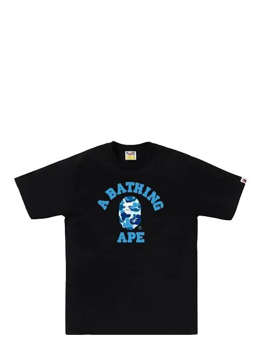 A BATHING APE Abc Camo College Tee Shirt - Black/blue