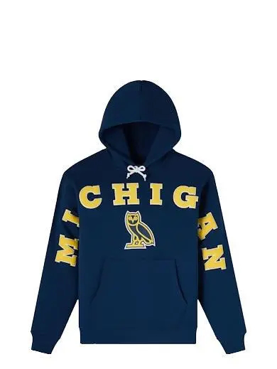 OVO X Ncaa Michigan Wolverines Hoodie - Navy Blue