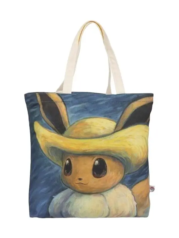 POKEMON Center X Van Gogh Museum Eevee Canvas Tote - Multicolor