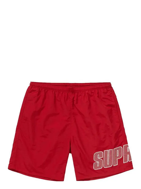 Supreme Logo Applique Water Short - Red