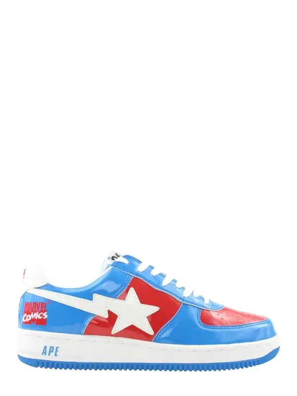 A BATHING APE Sta Low Marvel Comics Captain America - Blue/red