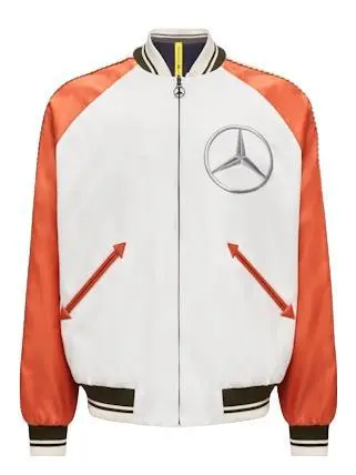 Moncler X Mercedes-benz Nigo Satet Reversible Satin Bomber - Orange