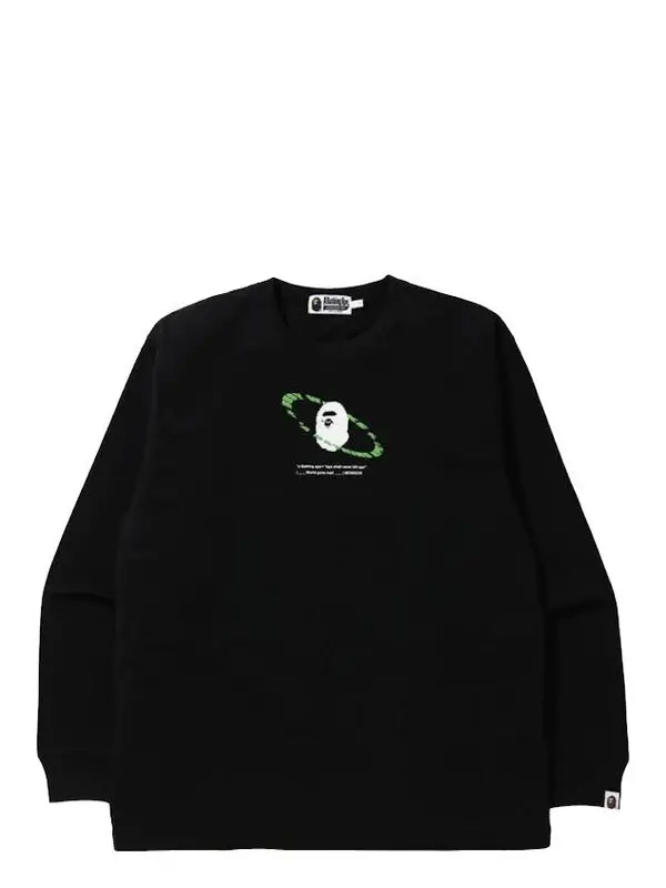 A BATHING APE Universe Ape Loose Fit Long Sleeve Tee Shirt - Black