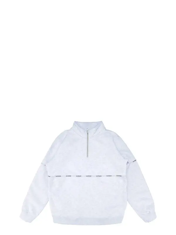 Supreme Logo Piping Half Zip Sweatshirt - Ash Grey