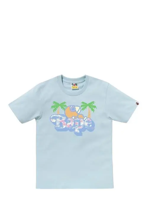 A BATHING APE Palm Tree Pattern Milo On Tee Shirt - Blue