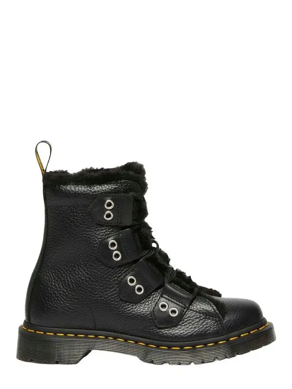 Dr. Martens 1460 Faux Fur Lined Leather Boots - Black