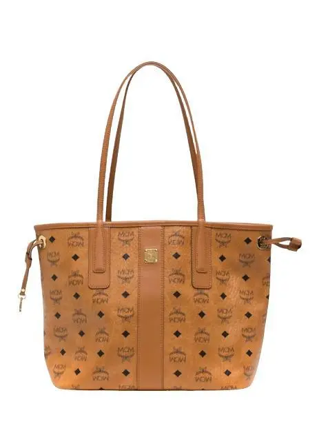 Mcm Liz Visetos Small Bag - Cognac