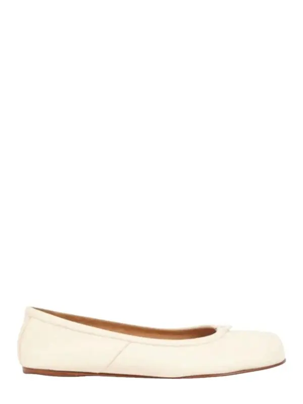 MAISON MARGIELA Calfskin Tabi Ballet Flats - White