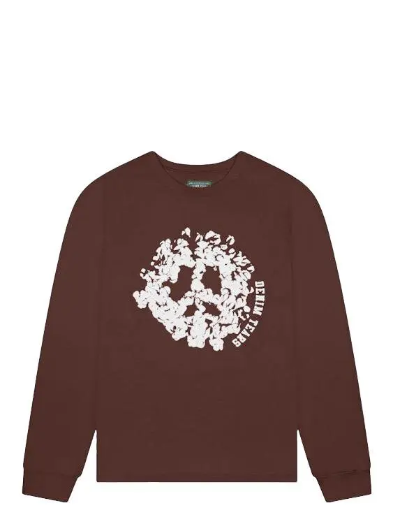 DENIM TEARS Peace Wreath Long Sleeve Tee Shirt - Brown