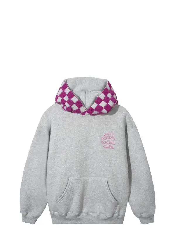 ANTI SOCIAL SOCIAL CLUB Checkered Flag Hoodie - Grey/pink