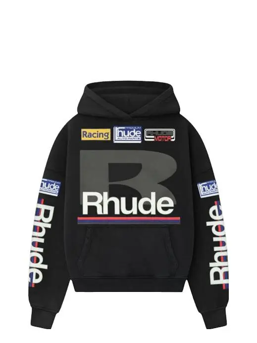 Rhude Petrol Patch Hoodie - Vintage Black