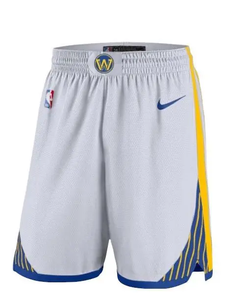 Nike Nba Golden State Warriors Association Edition Swingman Shorts - White/yellow
