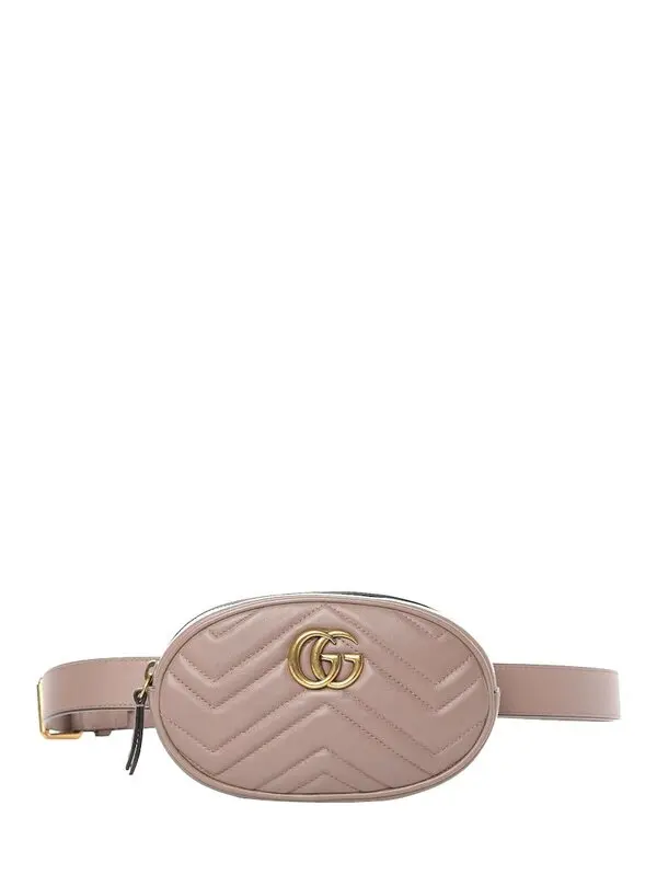 Gucci Gg Marmont Belt Bag Matelasse Leather - Taupe/rose