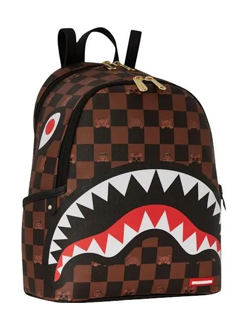 SPRAYGROUND Peeking Character Check Savage Backpack - Black Brown