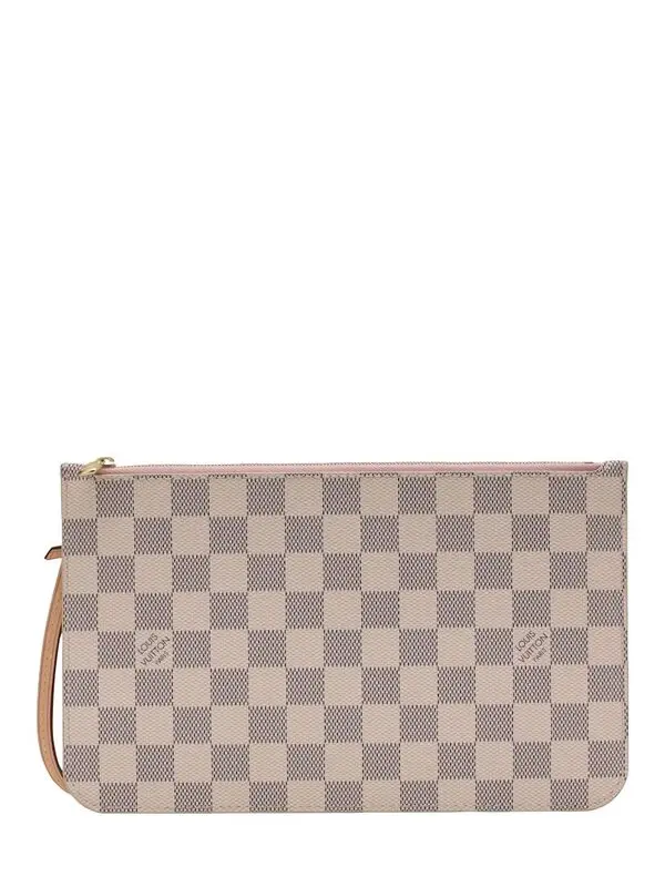 LOUIS VUITTON Pochette Damier Azur Canvas With Rose Ballerine Lining - Multicolor