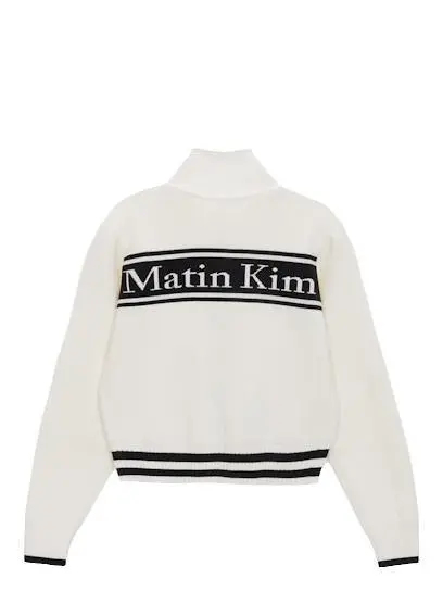 MATIN KIM Spell Point Stripe Knit Cardigan - Ivory