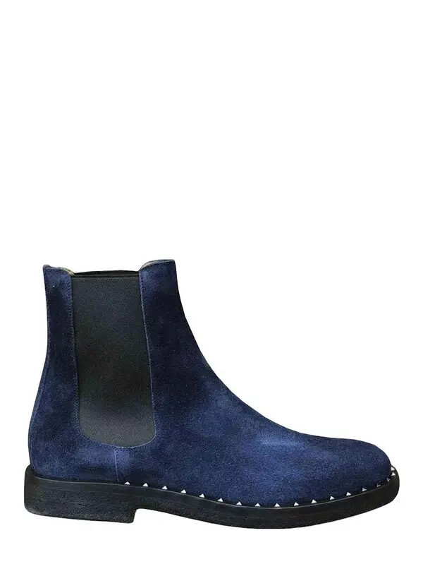 Valentino Garavani Suede Rockstud Chelsea Boots - Oceano Blue