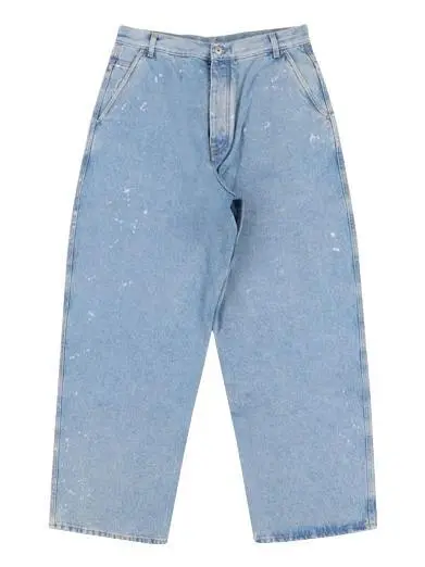 Off-White Wide Leg Tapered Jeans - Medium Blue