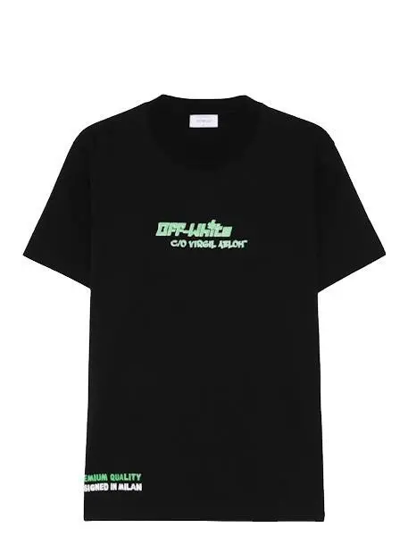 Off-White Off Off Barber 2 Slim Short Sleeve Tee Shirtin - Black/white