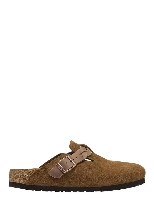 BIRKENSTOCK Boston Braided Suede Clogs - Mink