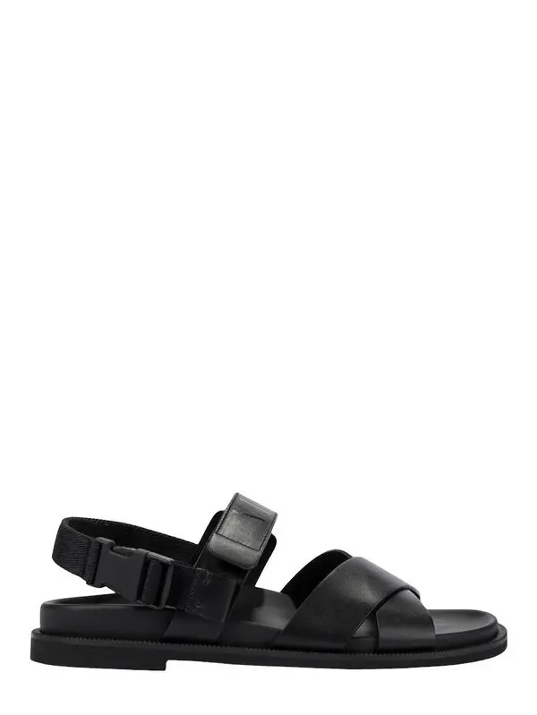 Valentino Garavani Vltn Leather Strap Sandals - Black