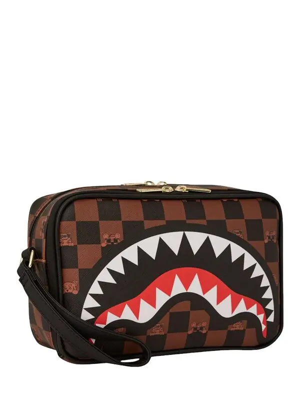 SPRAYGROUND Peeking Character Check Toiletry - Black Brown